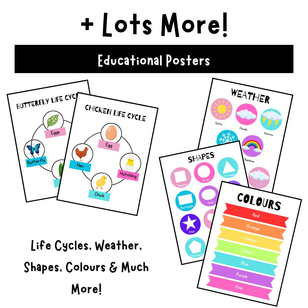Colourful Classroom Poster Bundle | Educational Posters | Homeschool ...