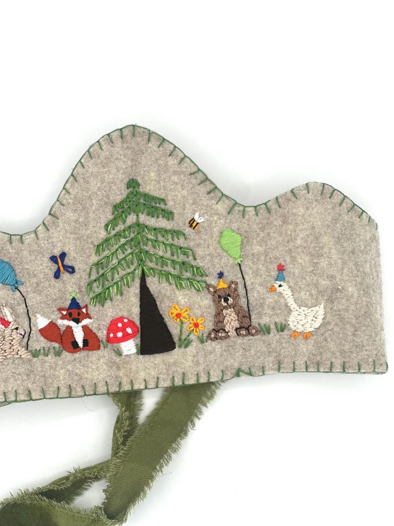 Embroidery Woodland Birthday Crown - Etsy