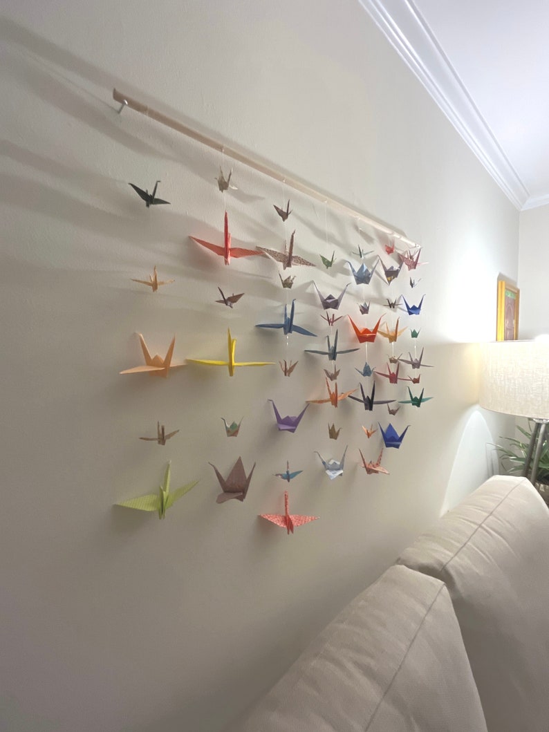 Multi-colored Hanging Cranes Wall Art - Etsy