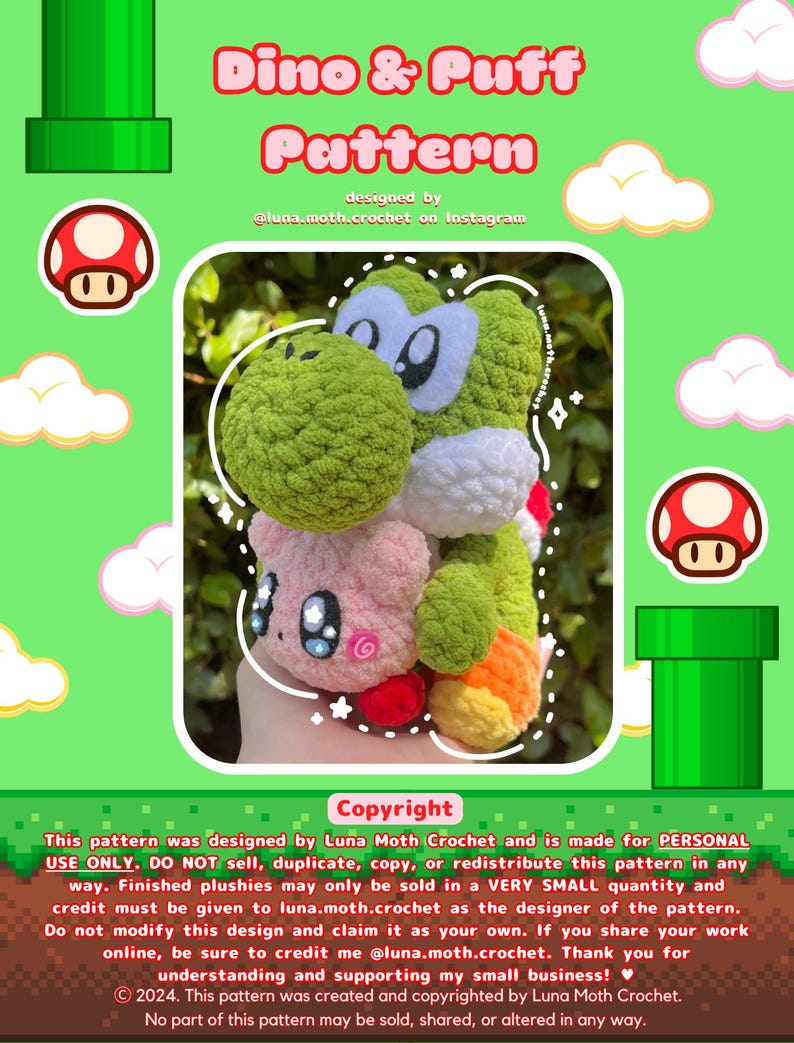 PDF CROCHET PATTERN: Green Dinosaur Crochet Pattern Cute Amigurumi ...