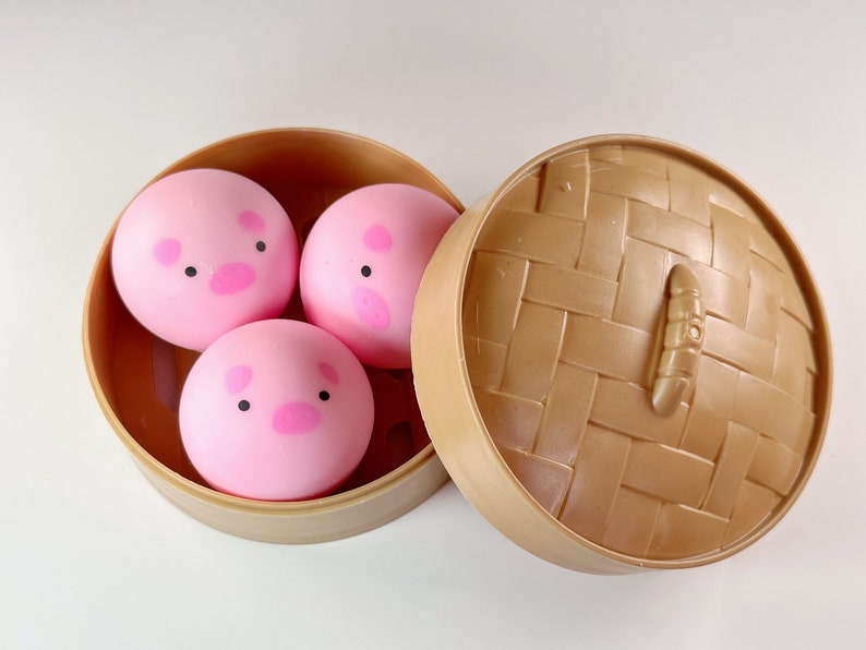Soft Piggy Steam Bun Dim Sum Squishy Stretchy Toy, Stress Release Toy ...