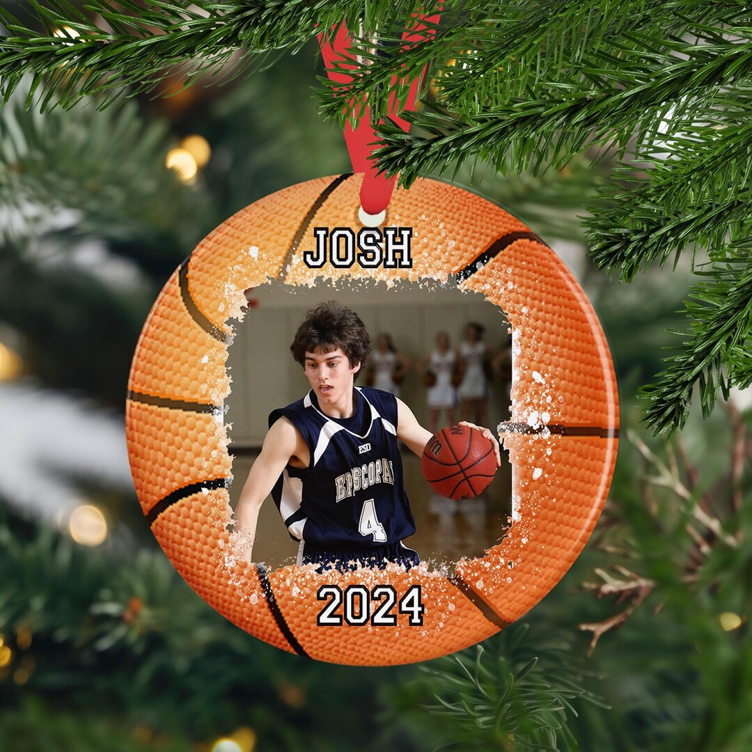 Personalized Basketball Picture Christmas Ornament: Basketball Photo ...