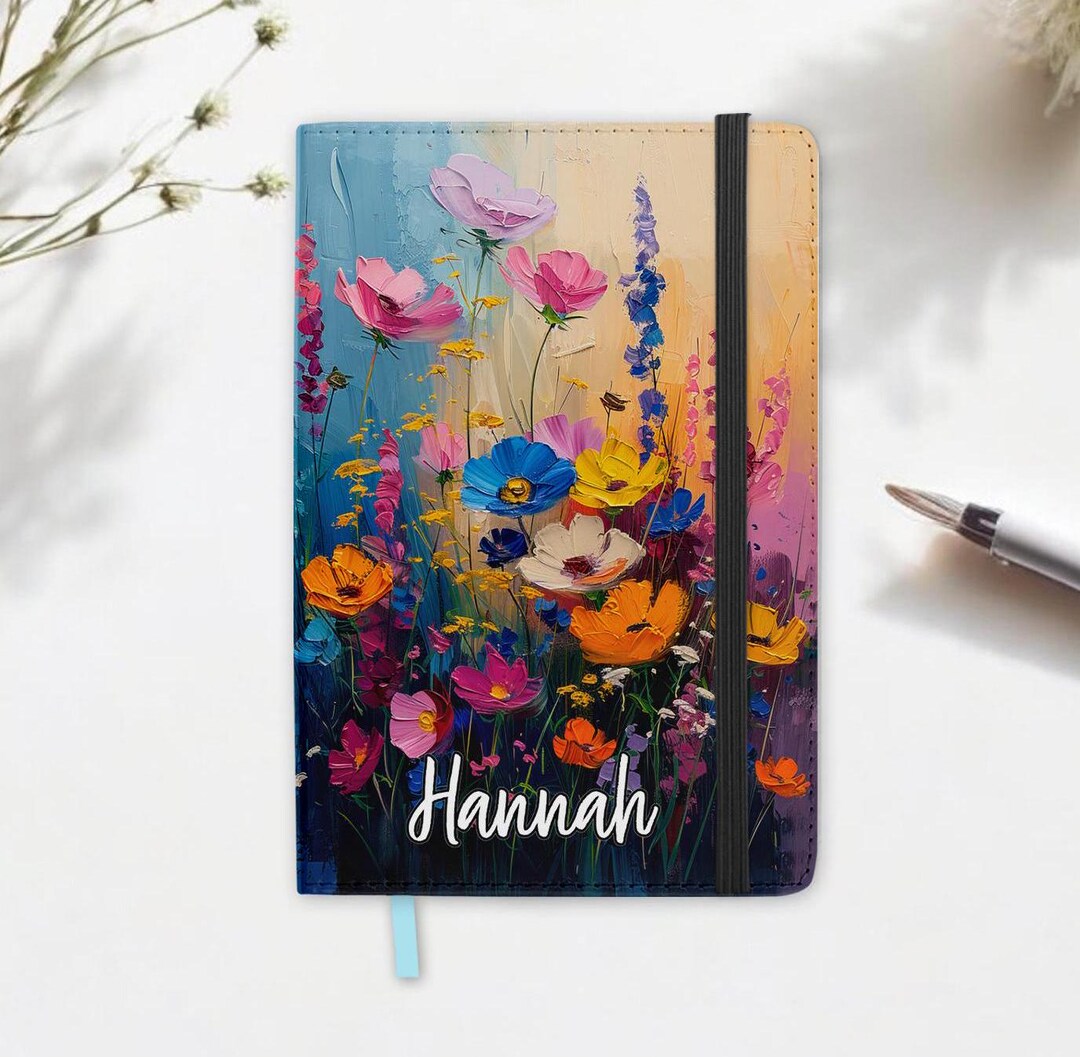 Personalized Floral Notebook for Her, Lined Refillable Cottage Core ...