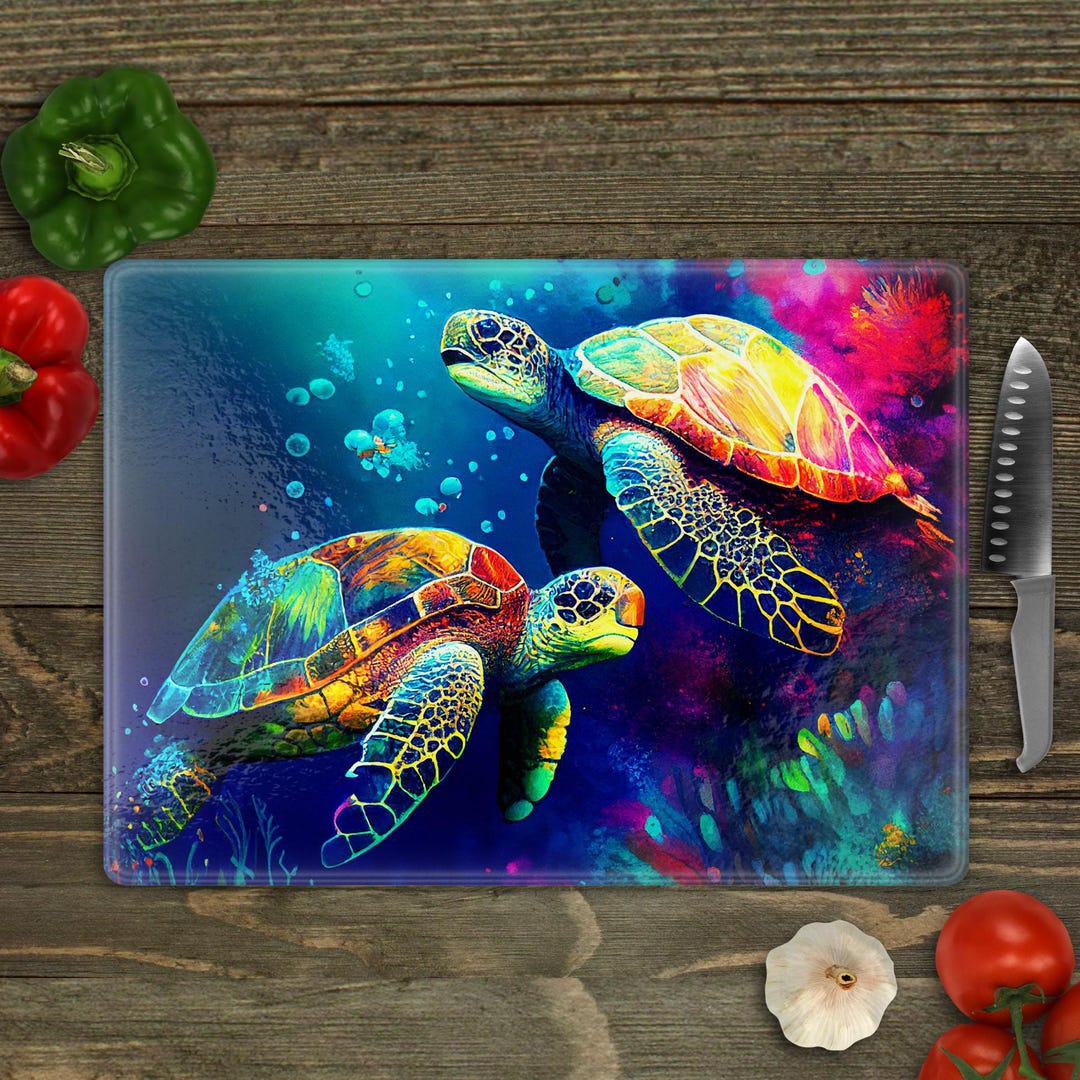 Sea Turtle Cutting Board, Sea Turtle Gifts, Unique Cutting Board, Beach ...