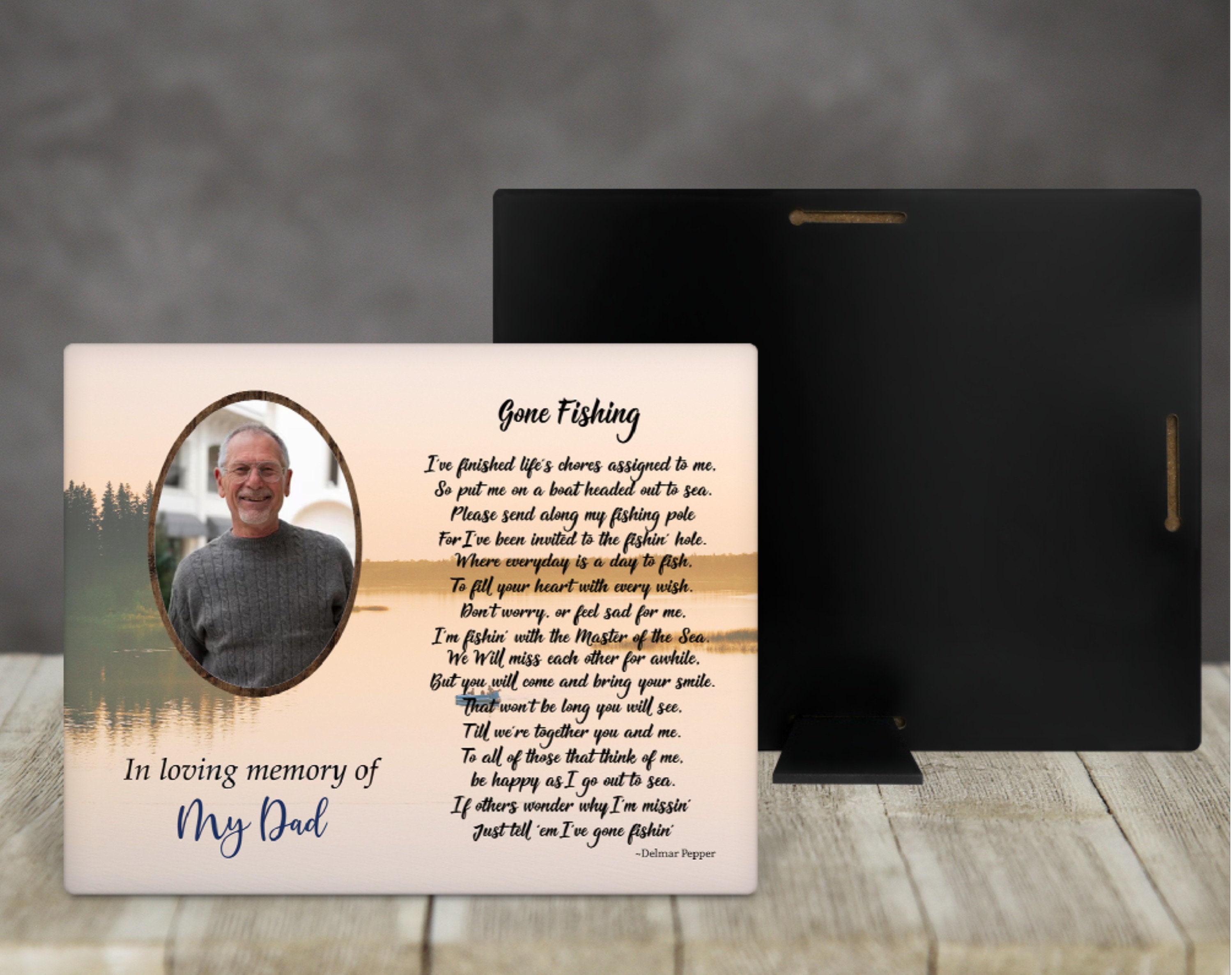 Gone Fishing Remembrance Frame, Memorial Picture Frame, Loved One ...