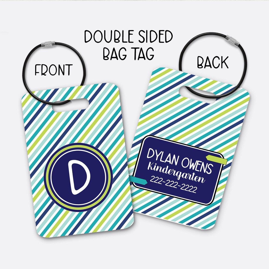 Personalized Name Id Tag Doubles Sided 4x3": Boys Suitcase Backpack Tag ...