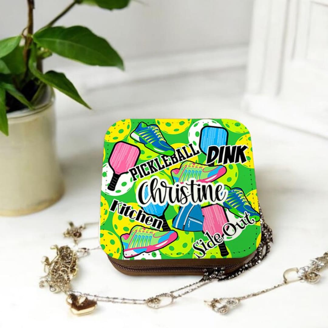 Pickleball Jewelry Box Personalized, Travel Jewelry Case, Pickleball ...