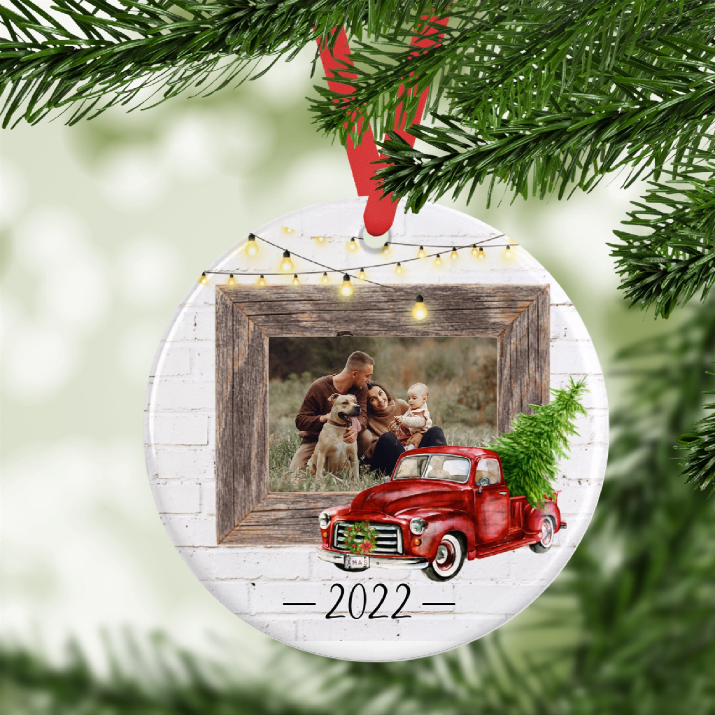 Red truck christmas ornaments store