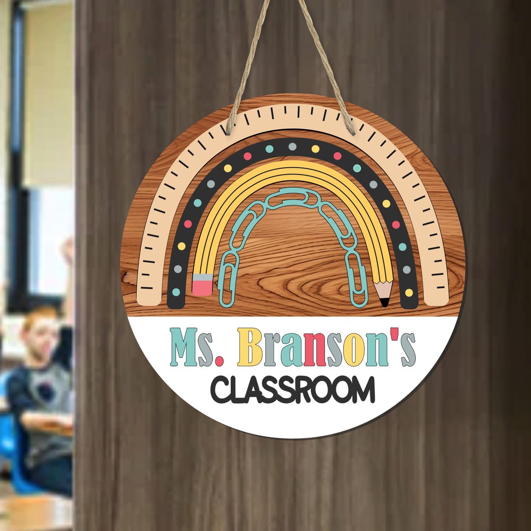 Personalized Teacher Welcome Door Sign, Teacher Room Name Sign, Custom ...