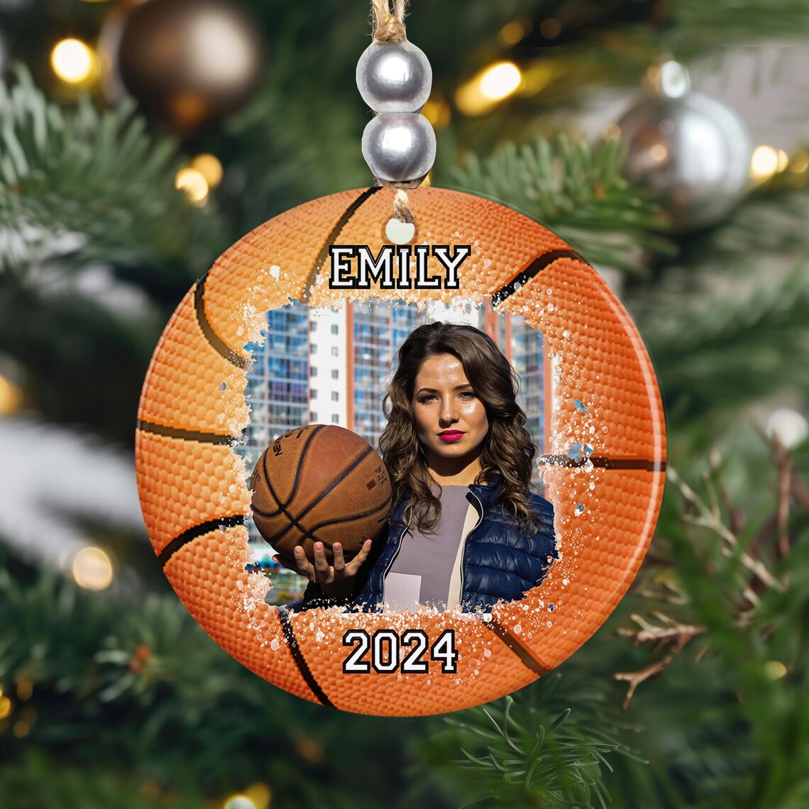 Basketball Picture Ornament Personalized, Basketball Photo Ornament ...