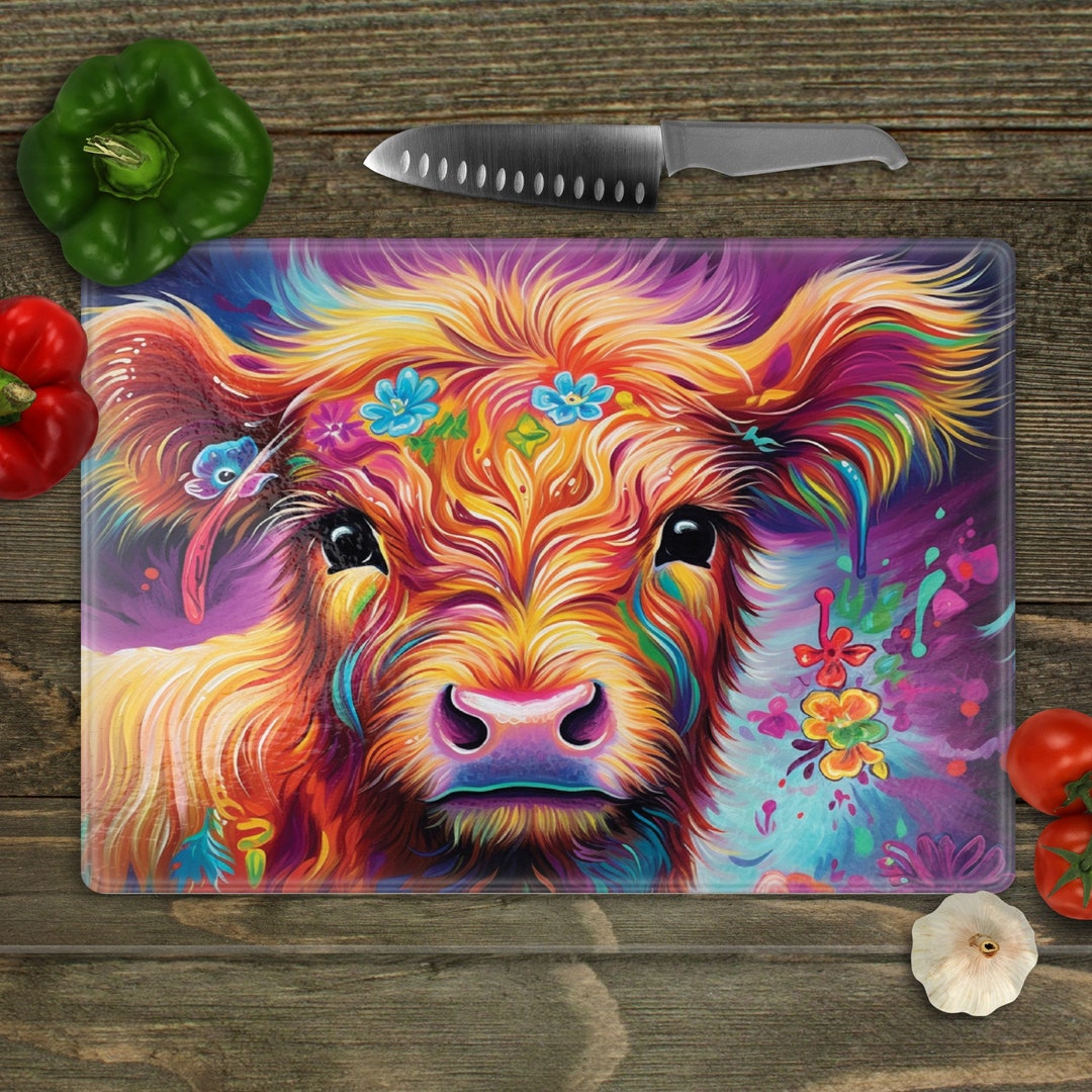 Cow Cutting Board Farmhouse Cutting Board Cow Decor Cow - Etsy