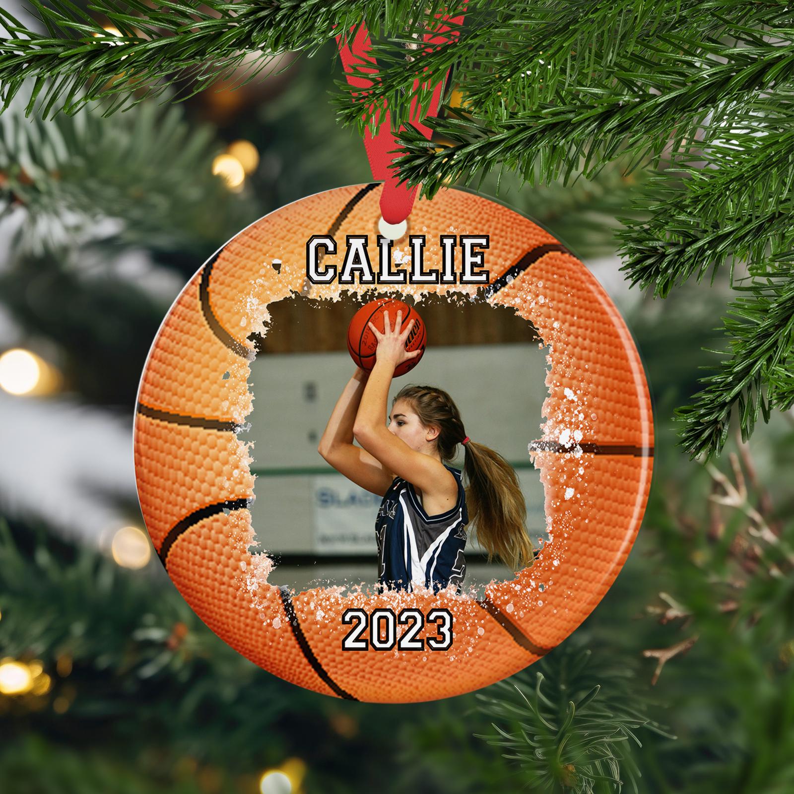 Basketball Picture Ornament Personalized, Basketball Photo Ornament ...