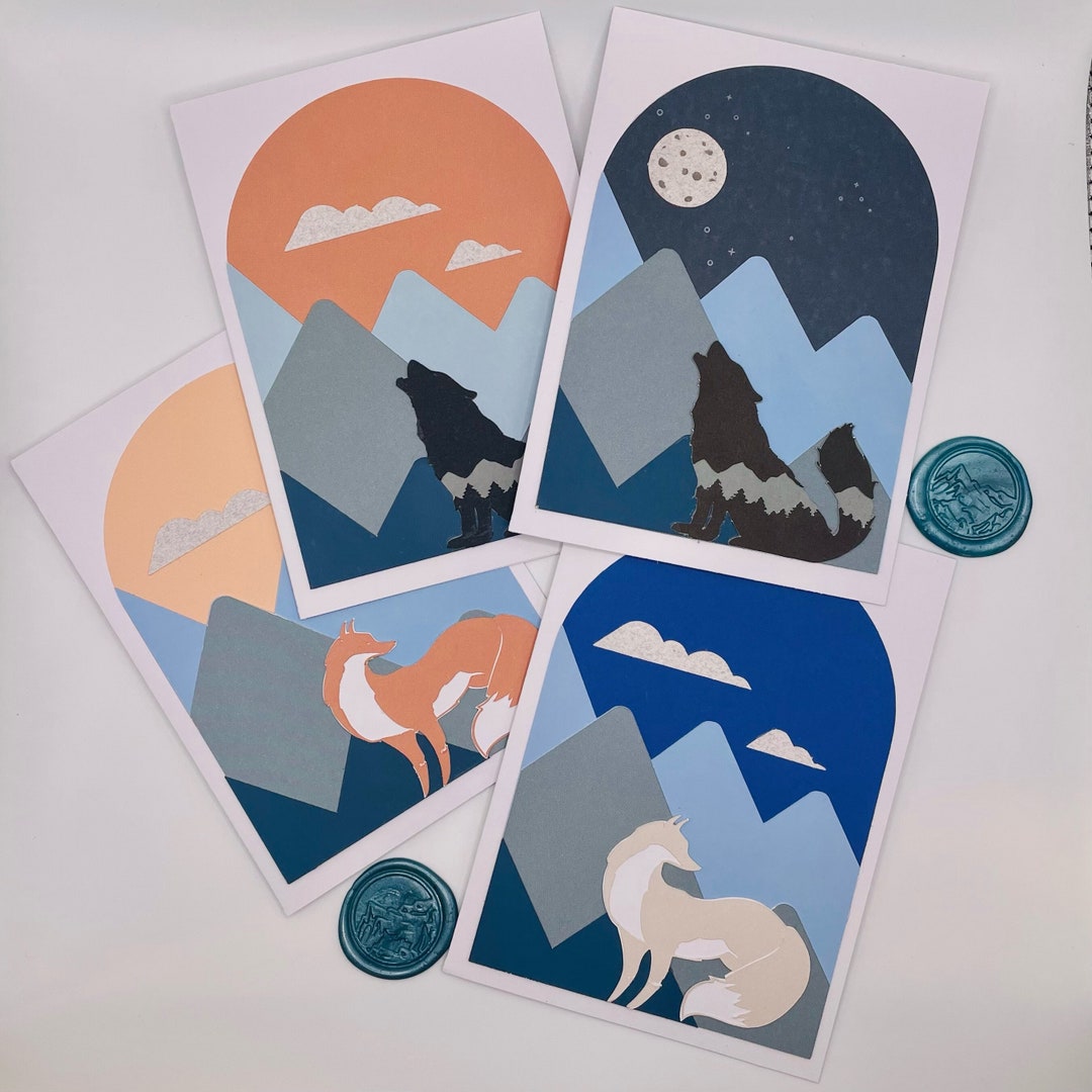 Fox and Wolf Cards - Etsy
