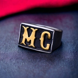 MC Ring/ Motorcycle Club Ring/ Biker Ring/ Biker Jewelry/ Punk Ring ...