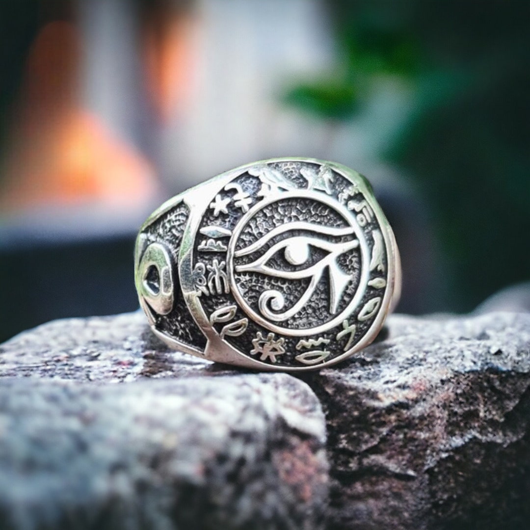 Eye of Horus Ring/ Ankh Cross Ring/ Horus Ring/ Egyptian Ankh ...