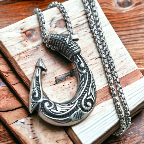 Fish Hook Pendant - Etsy