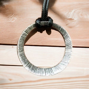 Viking Runes Necklace/ Circle Pendant Necklace/ Amulet Necklace/ Rope ...