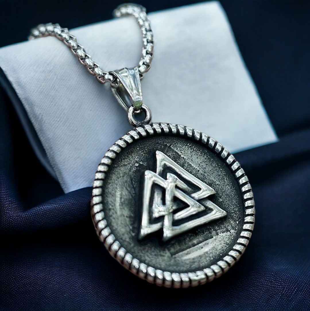 Valknut Necklace/ Talisman Necklace/ Viking Necklace/ Valknut Pendant ...