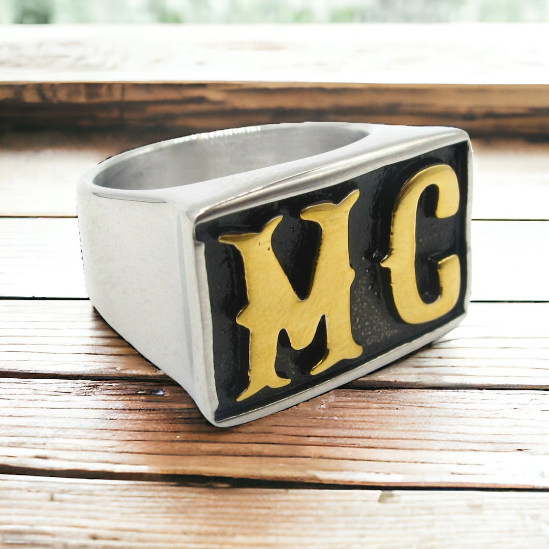 MC Ring/ Motorcycle Club Ring/ Biker Ring/ Biker Jewelry/ Punk Ring ...