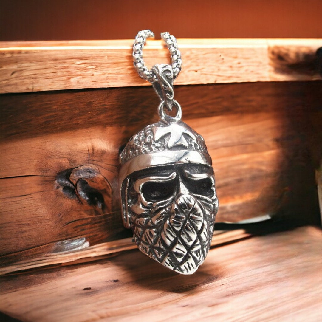 Masked Skull Necklace/ Masked Ninja Pendant/ Ninja Skull Necklace ...