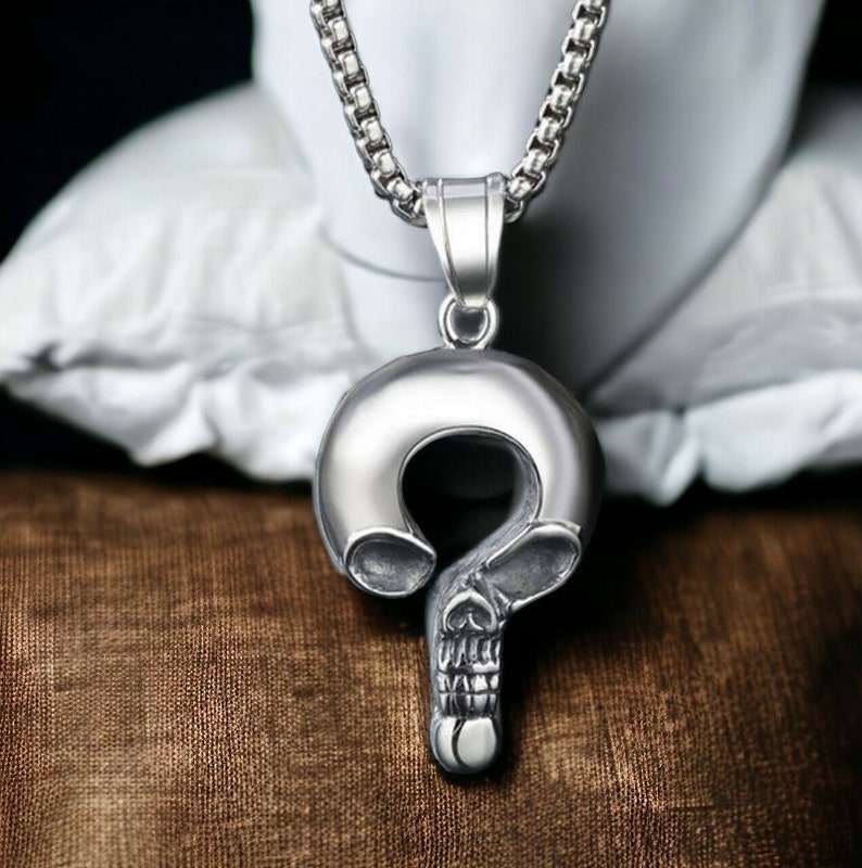 Question Mark Necklace/ Gothic Skull Necklace/ Fun Pendant Necklace ...