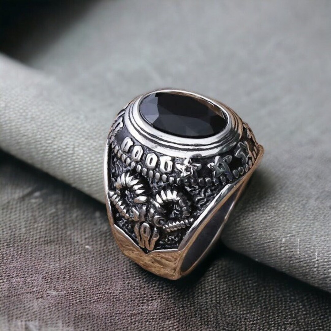 All Seeing Eye Ring/ Black Onyx Ring/ Eye of Providence Ring/ Freemason ...