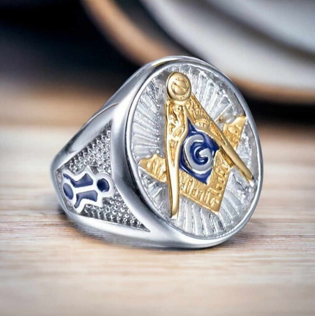 Freemason Ring/ 10k Gold Plated Ring/ Masonic Ring/ Masonic Ring ...