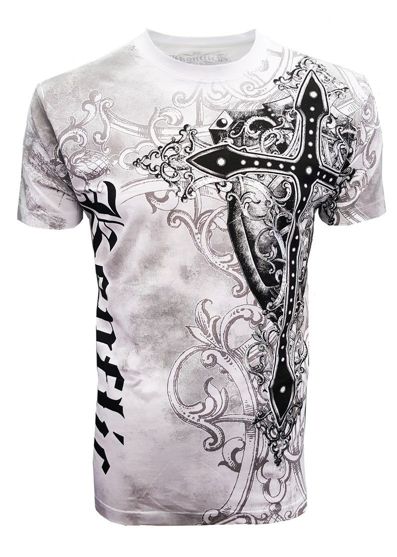Konflic Giant Cross Shield With Wings All Over Graphic Men's T Shirt - Etsy