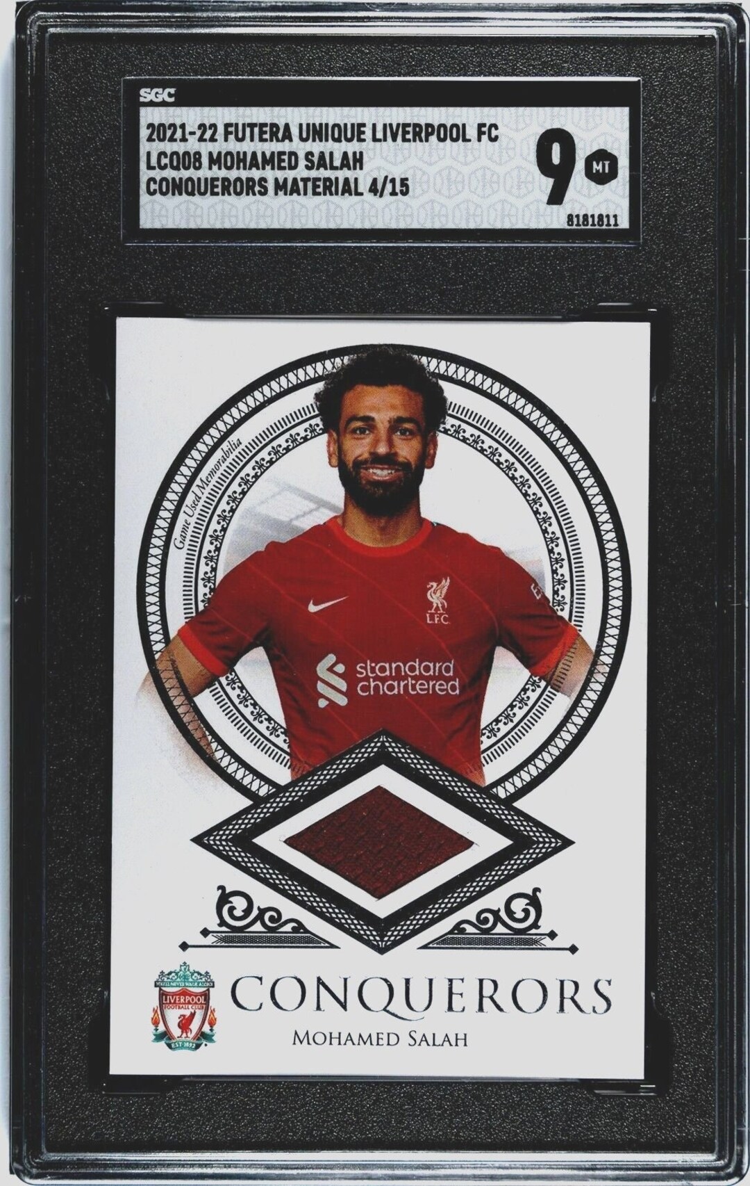 2021 Futera Conquerors Material Mohamed Salah SGC 9 MT 4/15 Liverpool ...