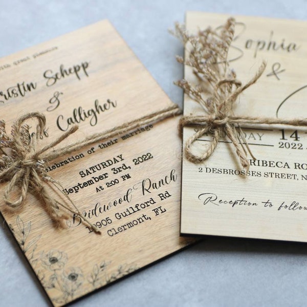 Wooden Invitations - Etsy