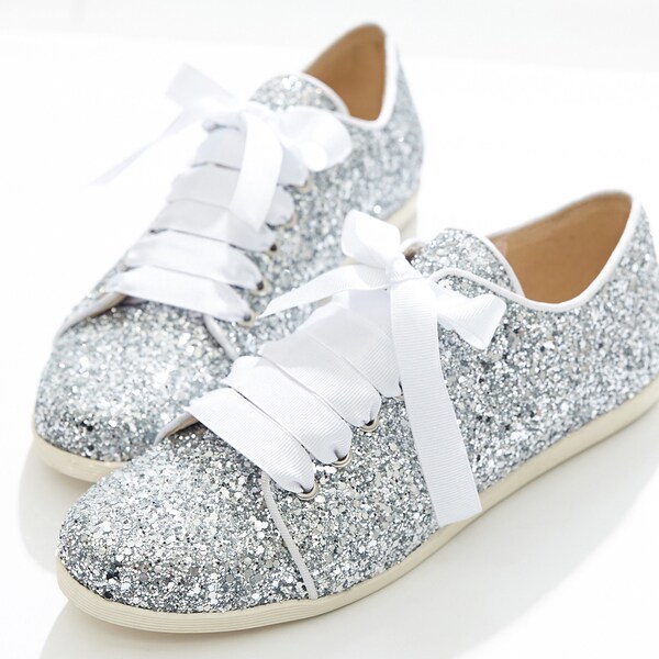 Silver Glitter Shoes - Etsy