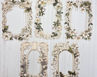 Die Cut Embossed Frames, Junk Journal Embellishments, Junk Journal ...