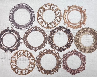 Die Cut Embossed Frames, Junk Journal Embellishments, Junk Journal ...