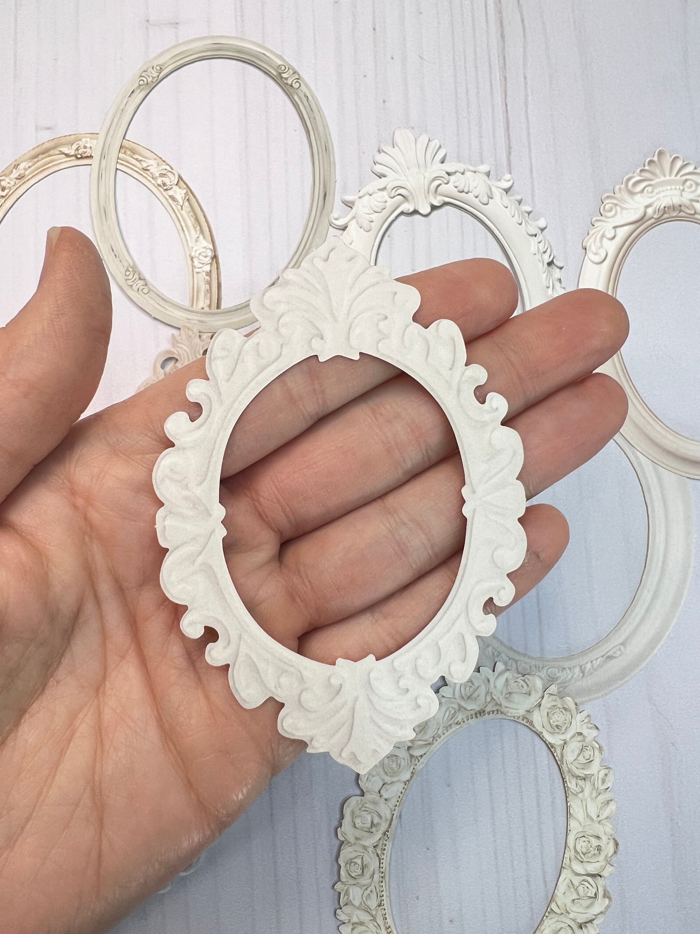 Die Cut Oval Frames White Neutral, Junk Journal Embellishments, Junk ...