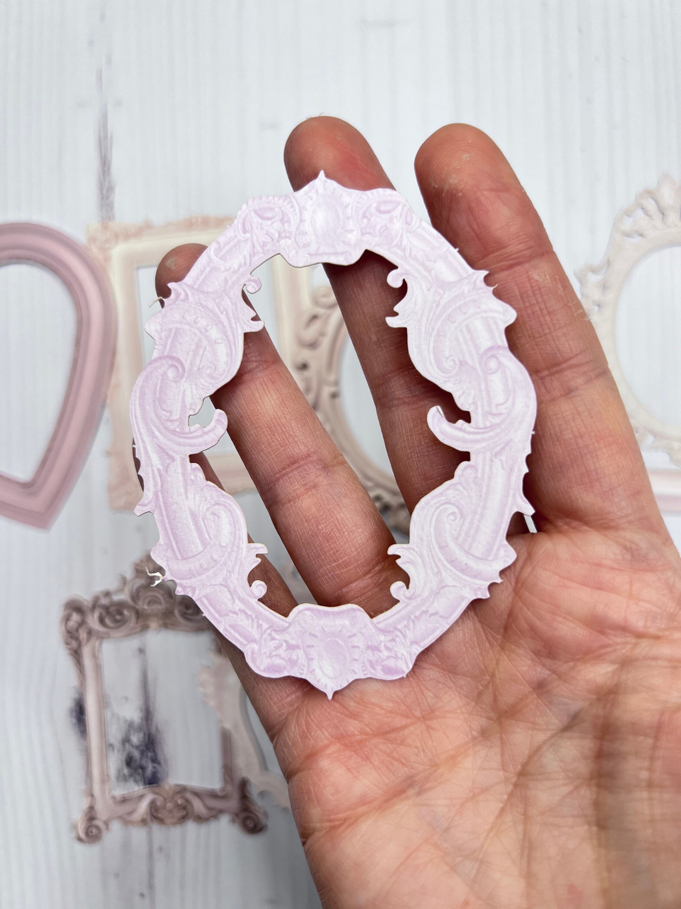 Die Cut Frames, Pink Die Cut Frames, Junk Journal Embellishments, Junk ...