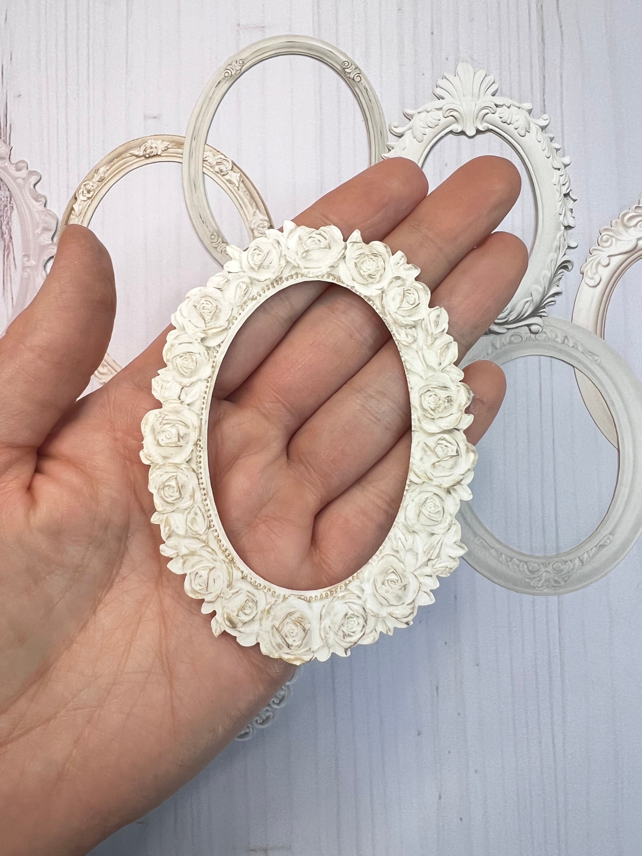 Die Cut Oval Frames White Neutral, Junk Journal Embellishments, Junk ...