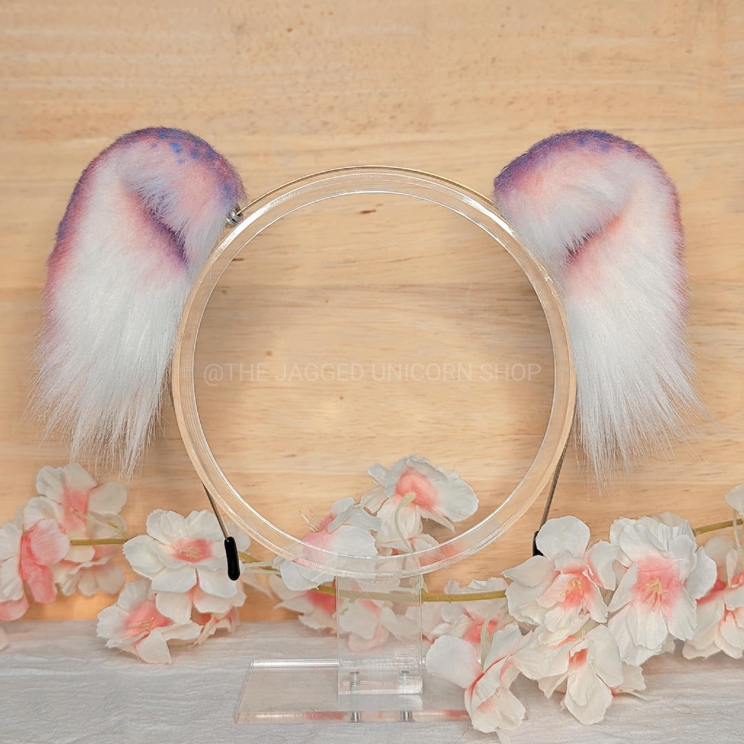 Pink Faux Furry Animal Ears: Handmade Cosplay Headband - Etsy