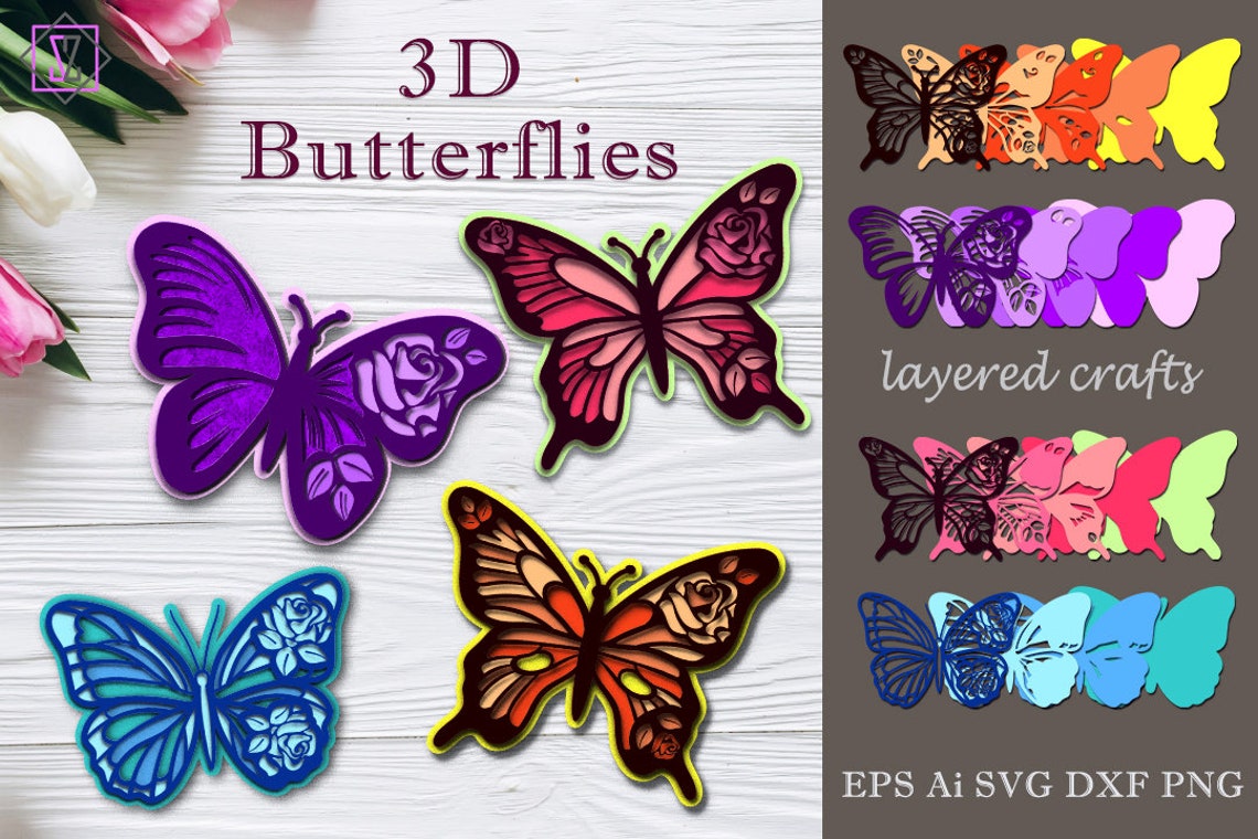 Transform Your Crafts With 3D Butterfly SVG Designs for Cricut, Craft ...