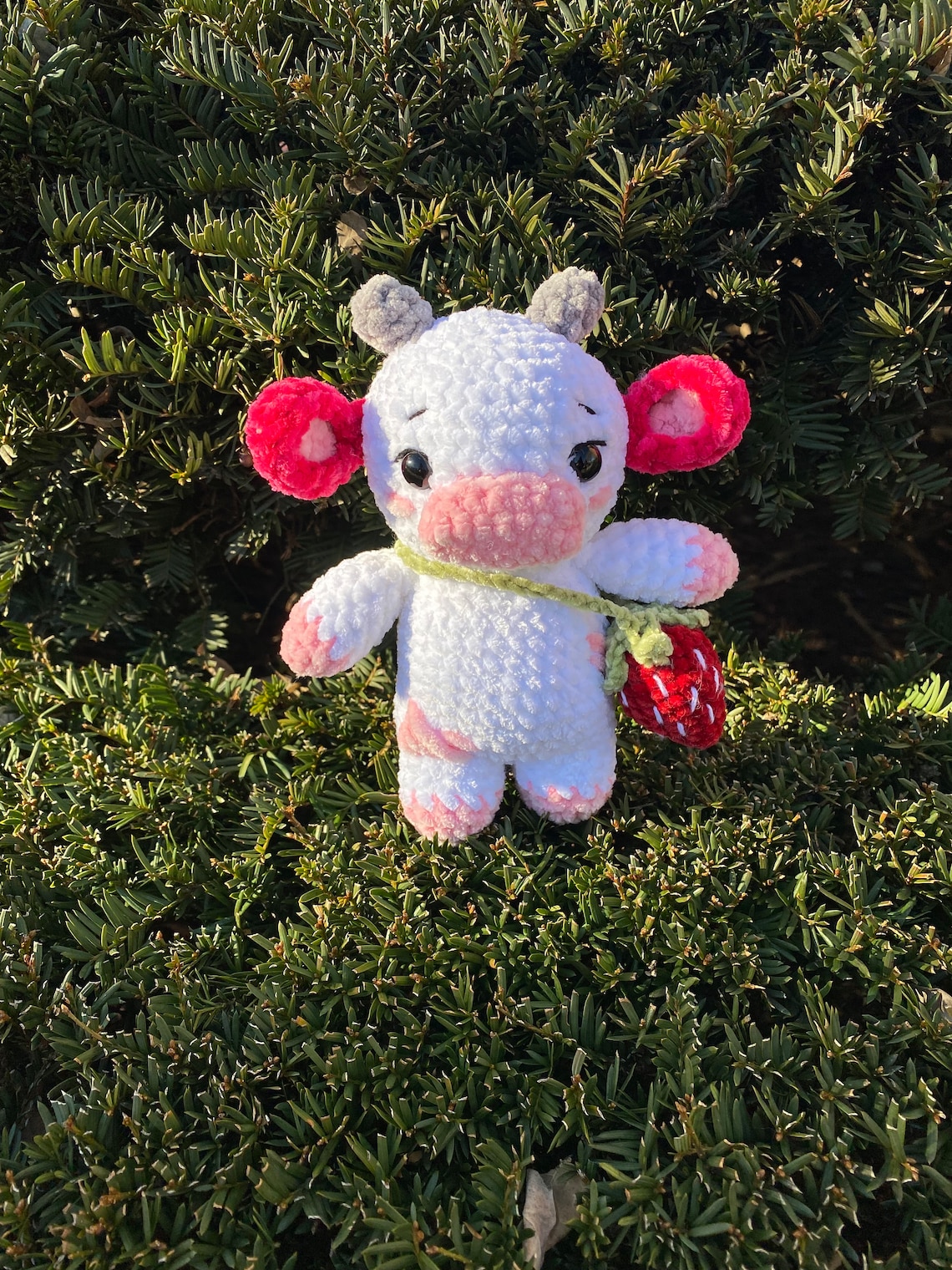 Strawberry Shortcake Crochet Cow/ Crochet Cow/ Crochet Plushie Cow ...