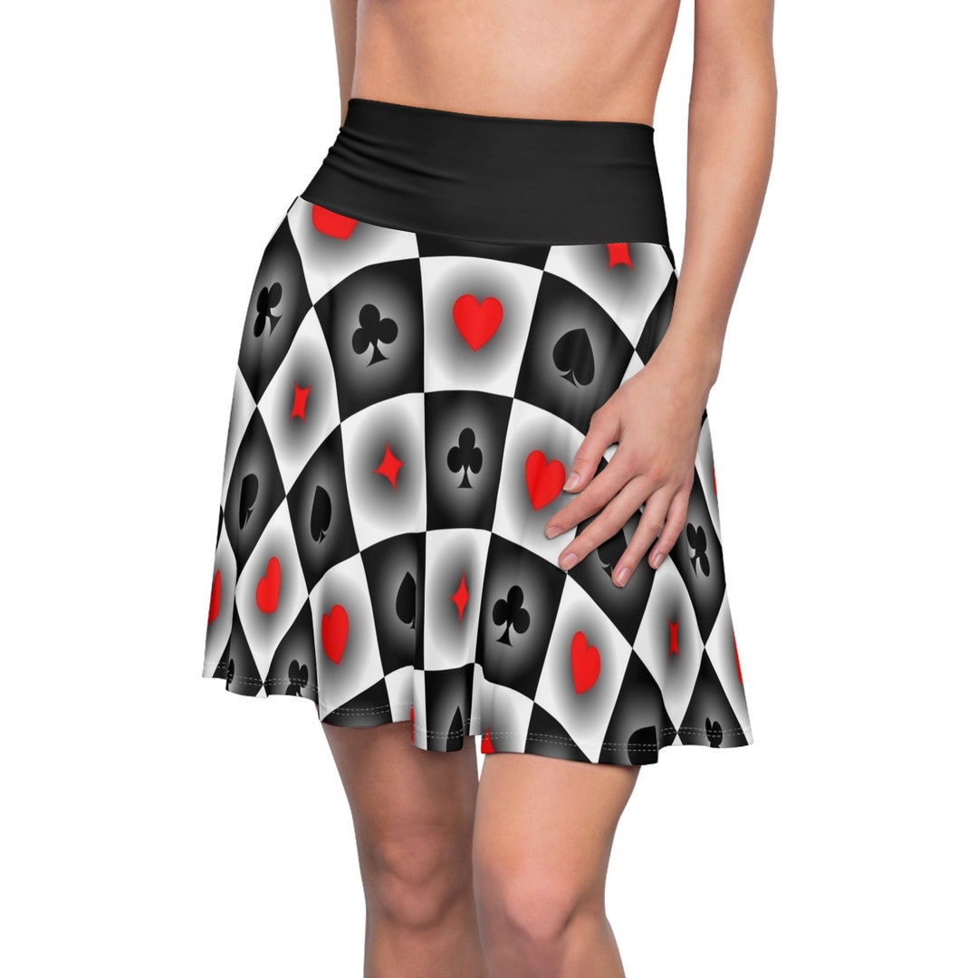 Women's Skater Skirt AOP Playing Card Suit Pattern - Etsy