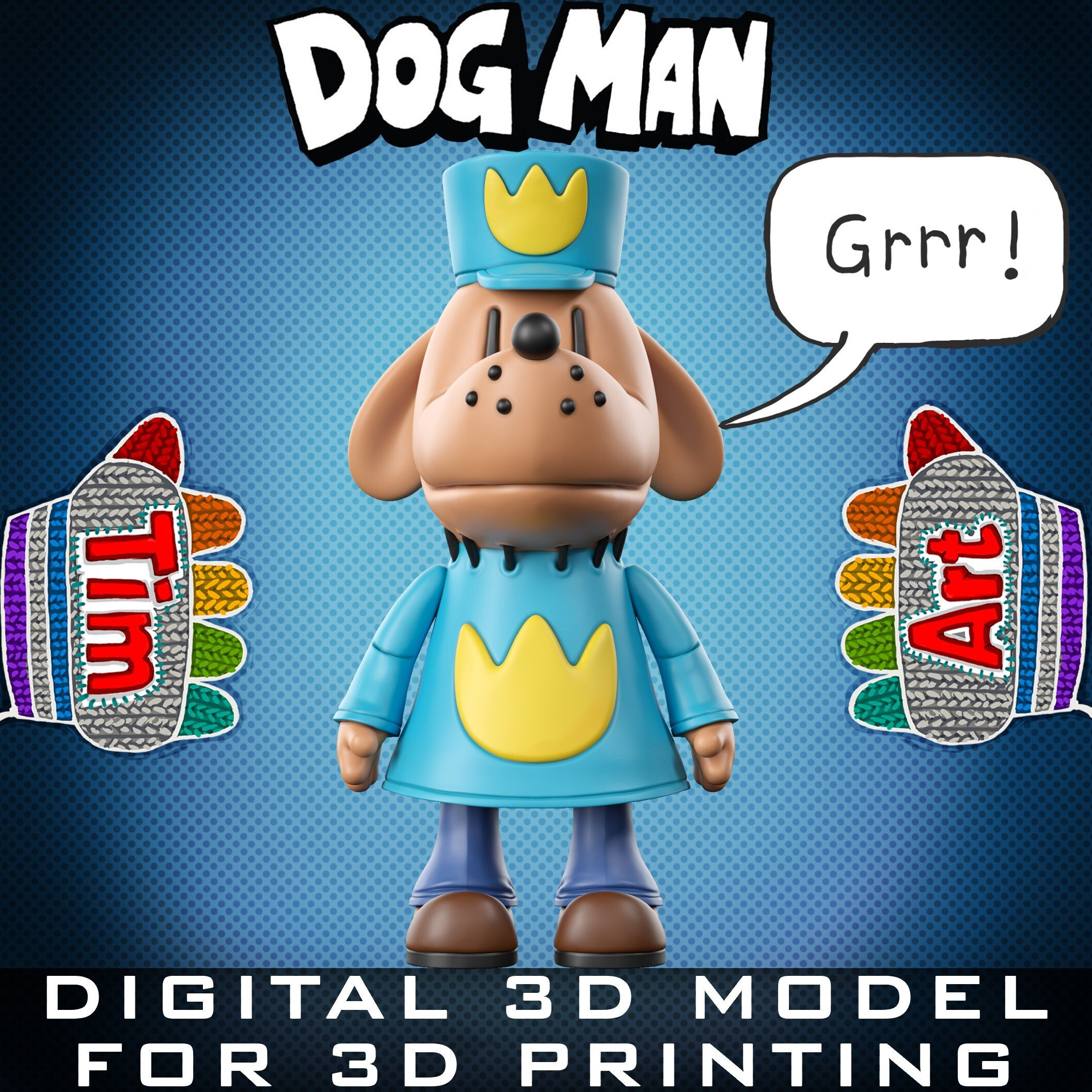 Dog Man 3D Stl - Etsy