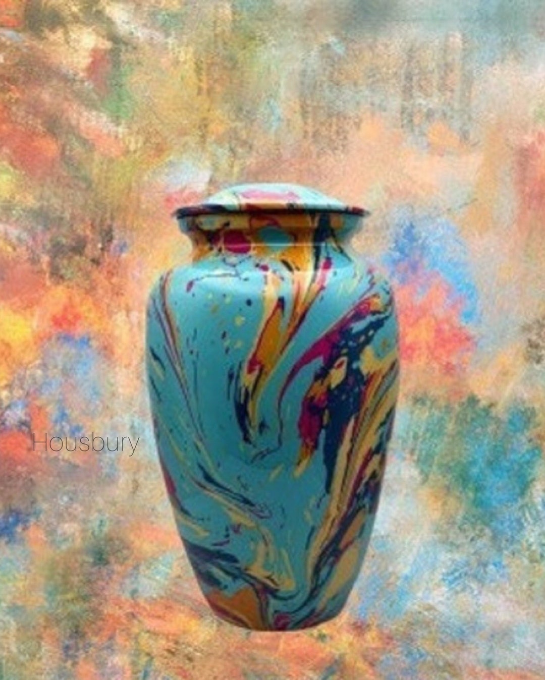 Colorful Tie Dye Adult Urn, Modern Unique Urn, Rainbow Urn for Ashes ...