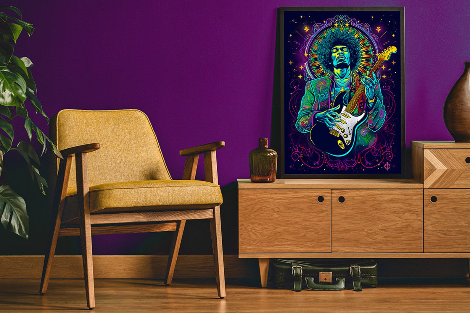 Jimi Hendrix Holy Music Shop Poster - Etsy