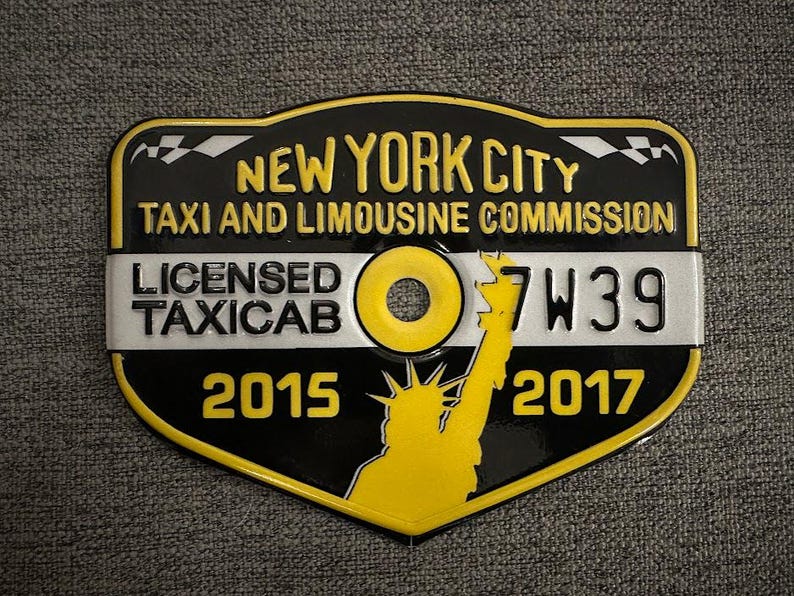 New York City Taxi Medallion - Etsy