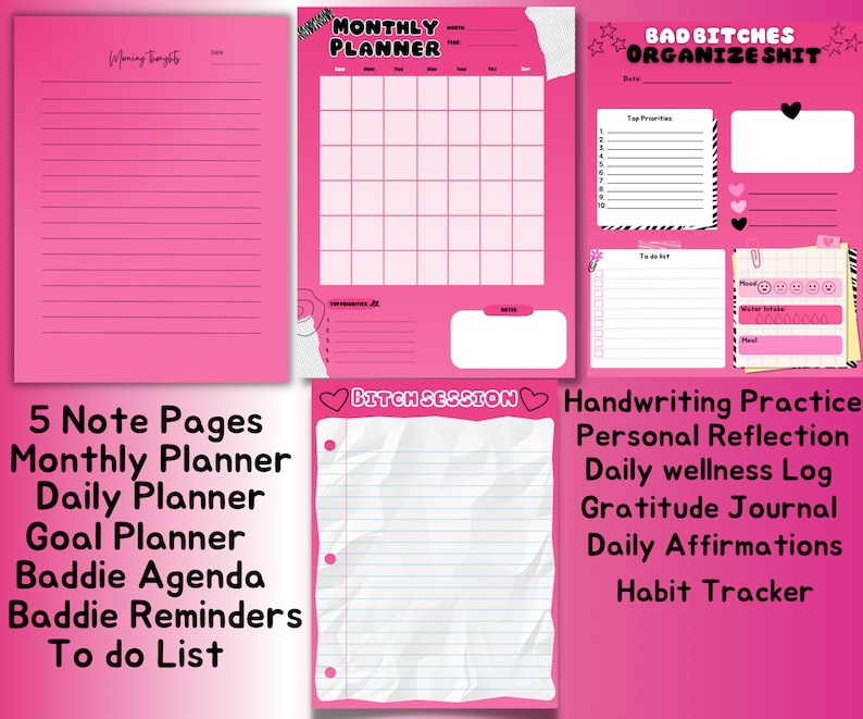 Bad Bitch Journal, Digital Planner, iPad Planner, 2025 Planner, Baddie Journal, Baddie Diary ...