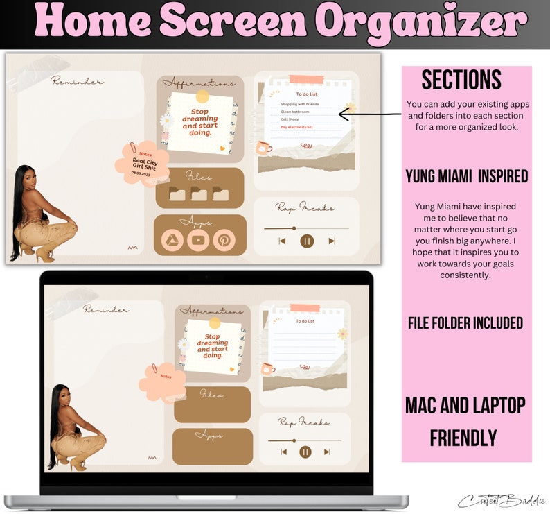 Desktop and Home Screen Organizer 2023-2024 With a Folder Icon, MacBook ...
