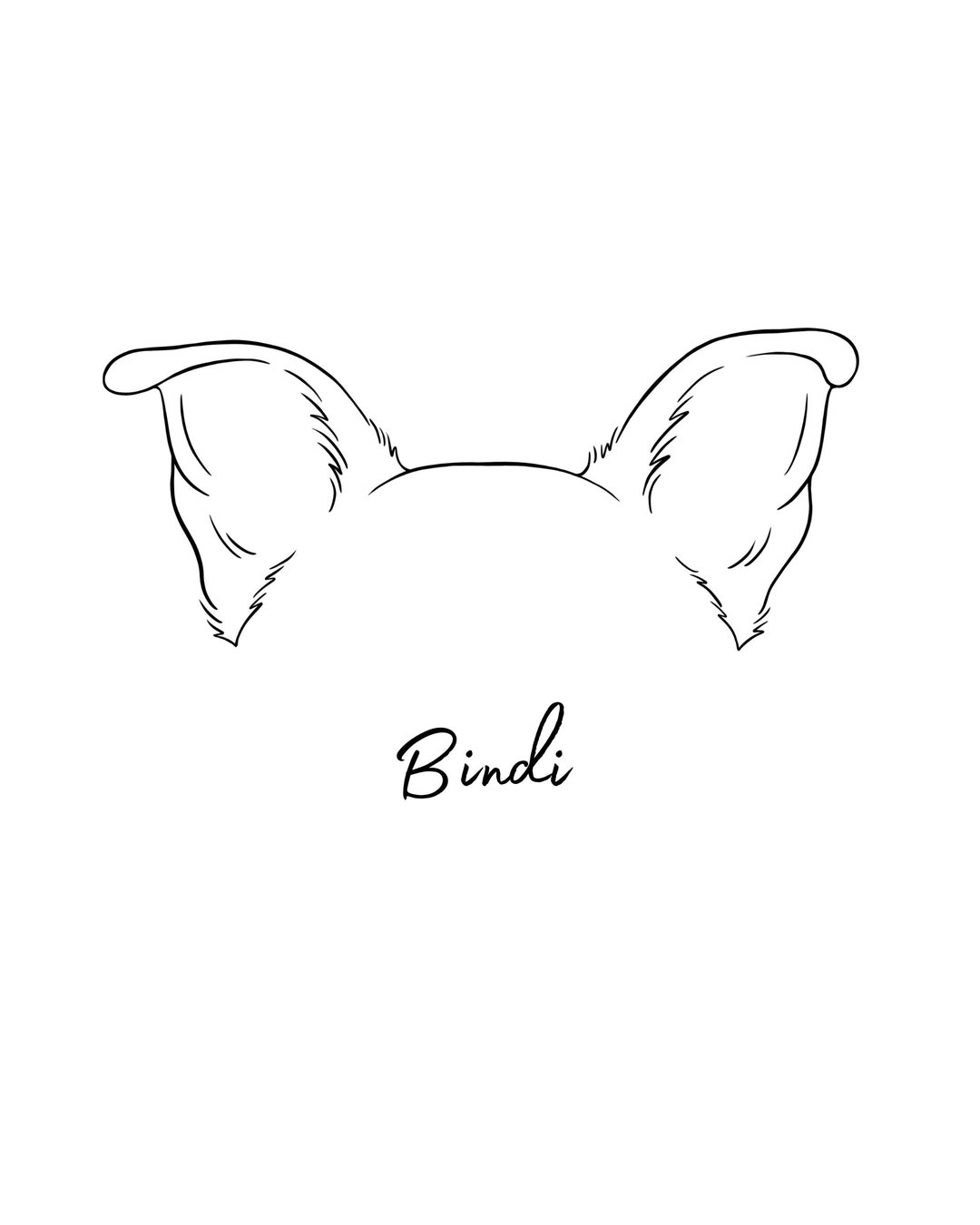 Custom Dog Ears Outline, Pet Tattoo Design, Digital Download - Etsy