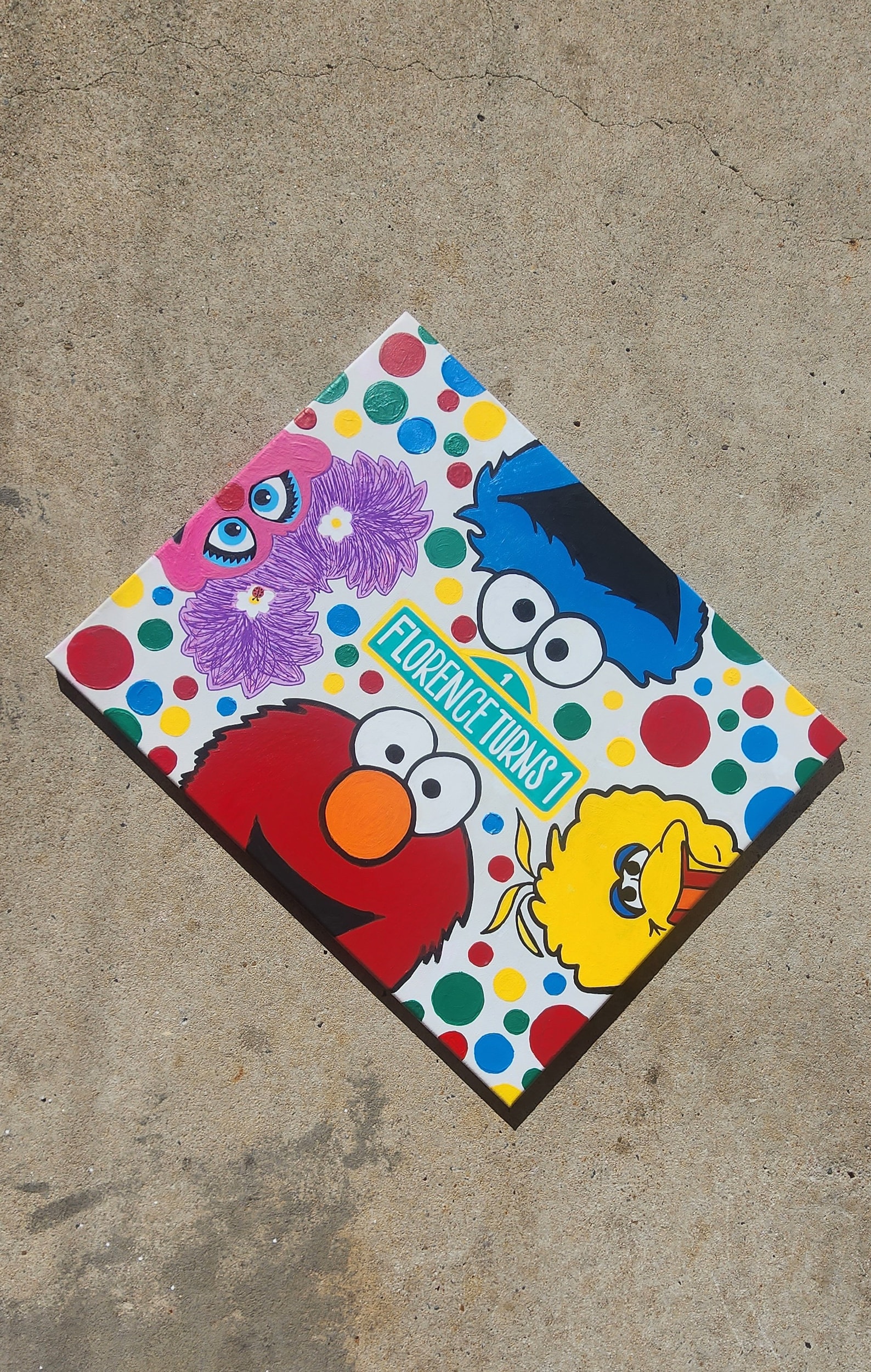 Personalised Sesame Street Art, Acrylic Art, Hand Painted Artwork - Etsy