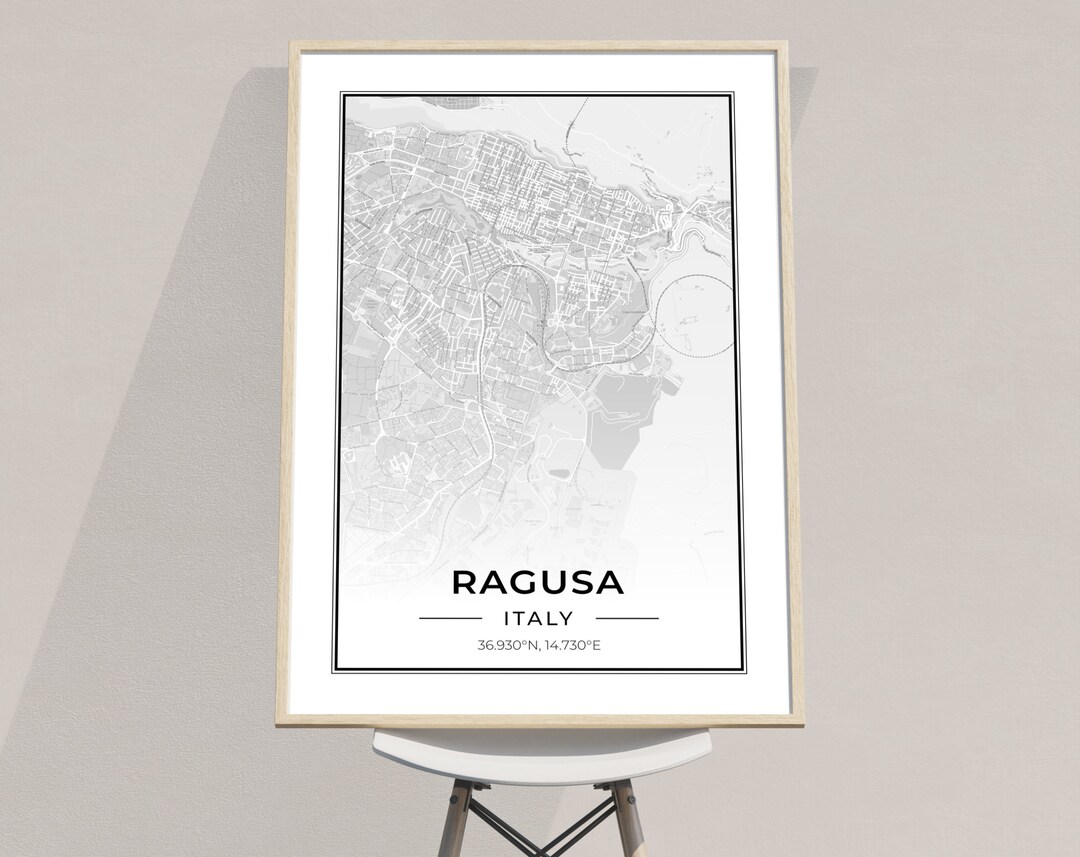 Ragusa, Italy Minimalist City Map Digital Download High-resolution Wall ...