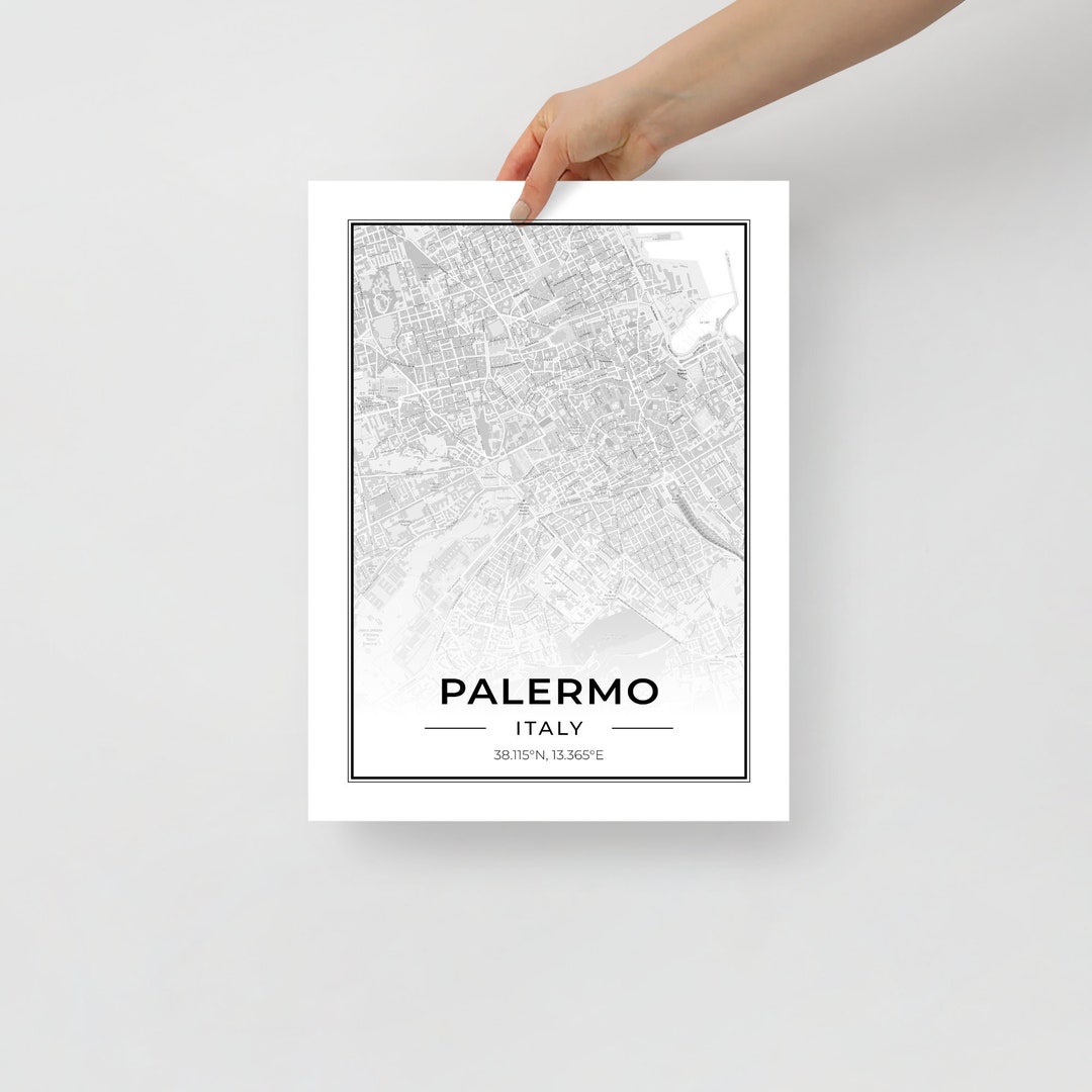 Palermo Italy High-resolution Street Map Home & Office Wall - Etsy